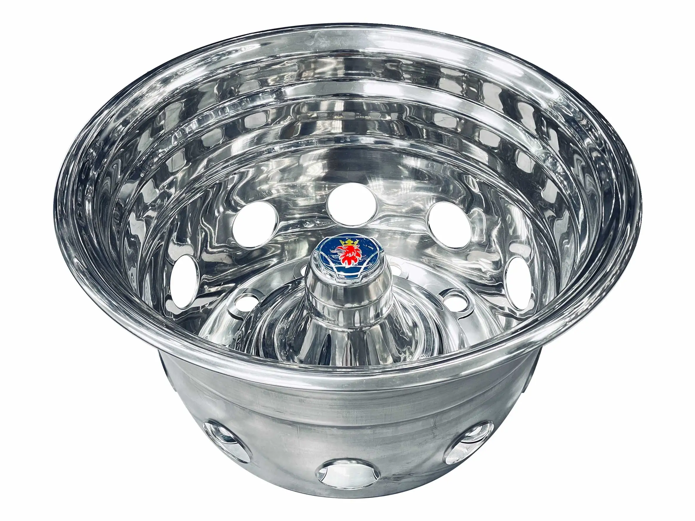 22.5" Stainless Steel Axle Cover for Scania Wheel Hubcaps - Polished ...