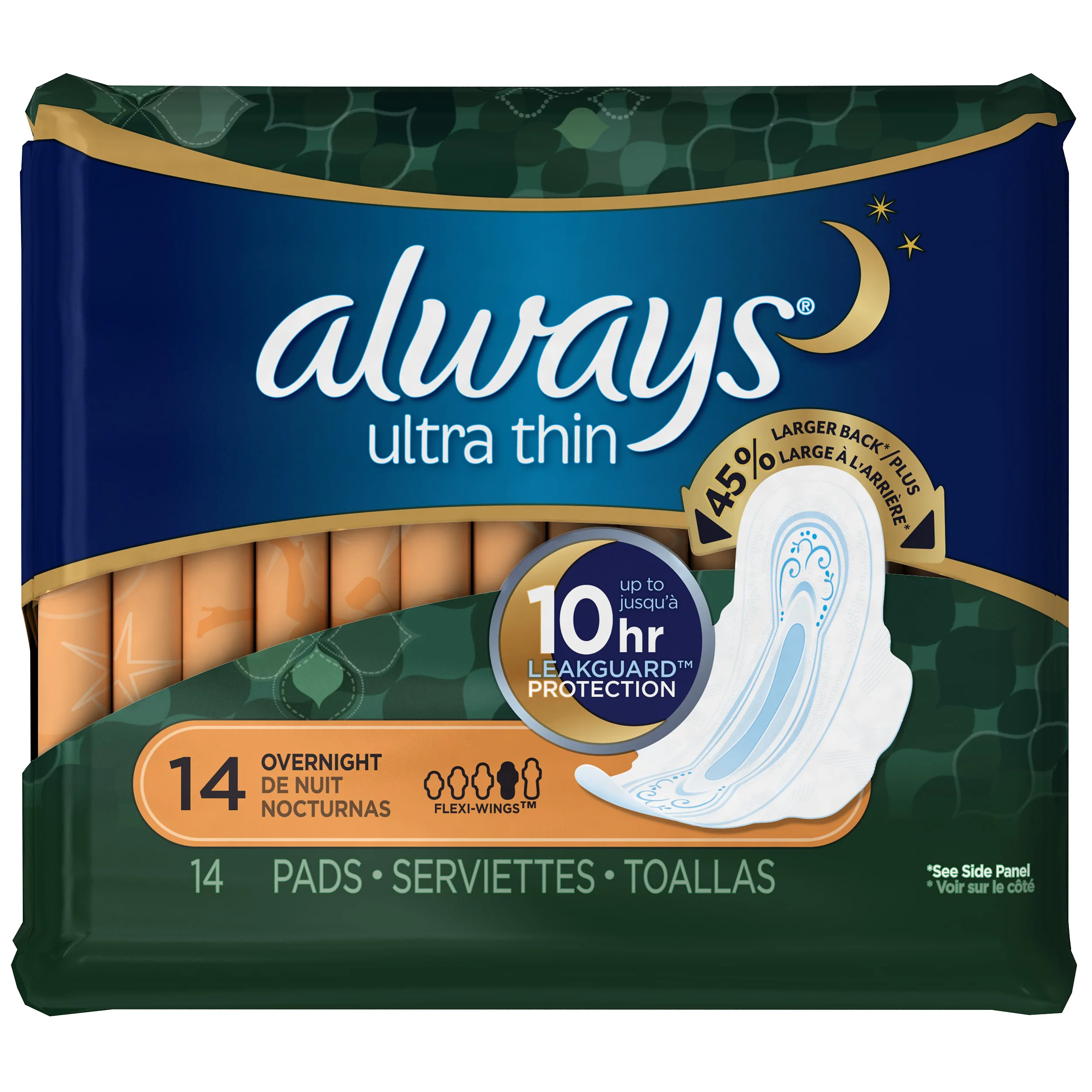 Always Ultra Thin Overnight Pads With Wings Sanitary Napkins - Buy ...