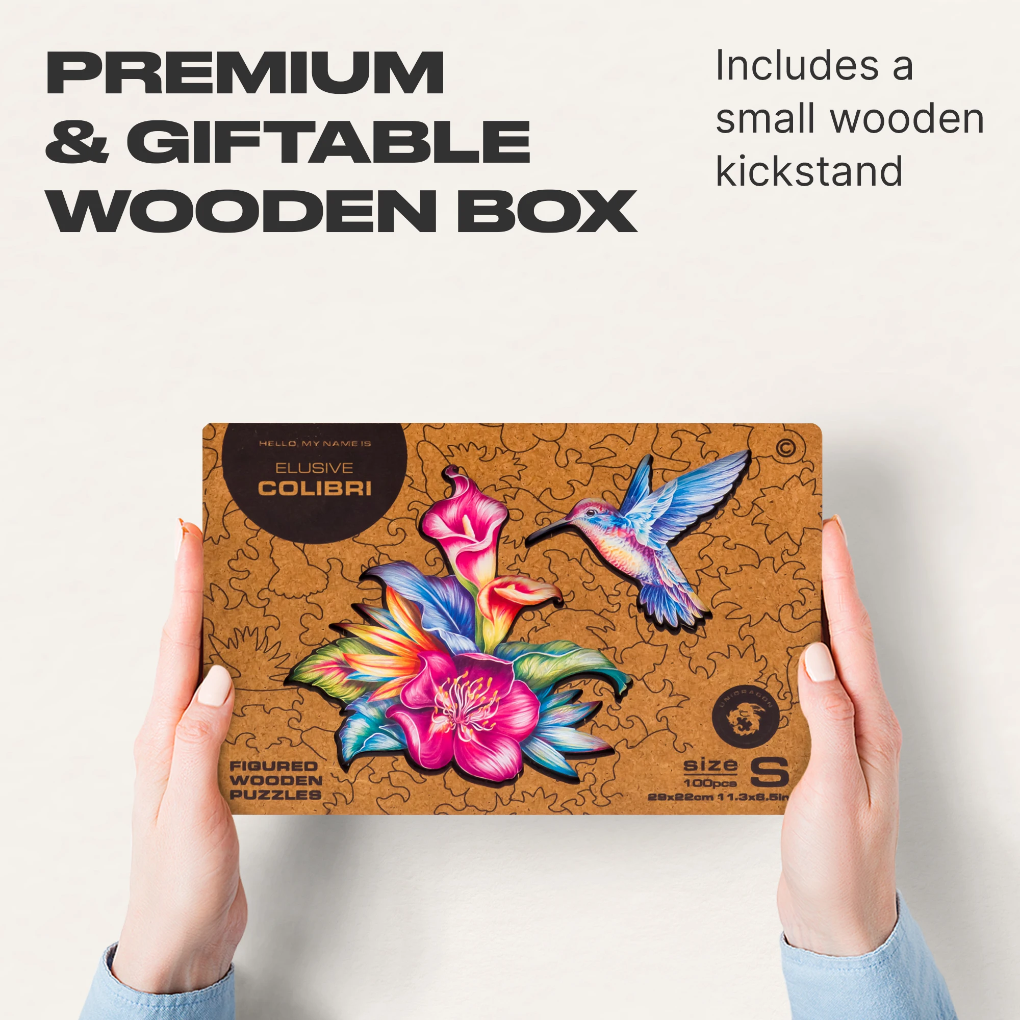 Unidragon Elusive Colibri (s). 100 Pieces Wooden Puzzle Wooden Jigsaw ...