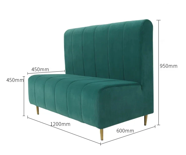 Modern Restaurant Bar Furniture Set Green Leather Velvet Booth Seats ...