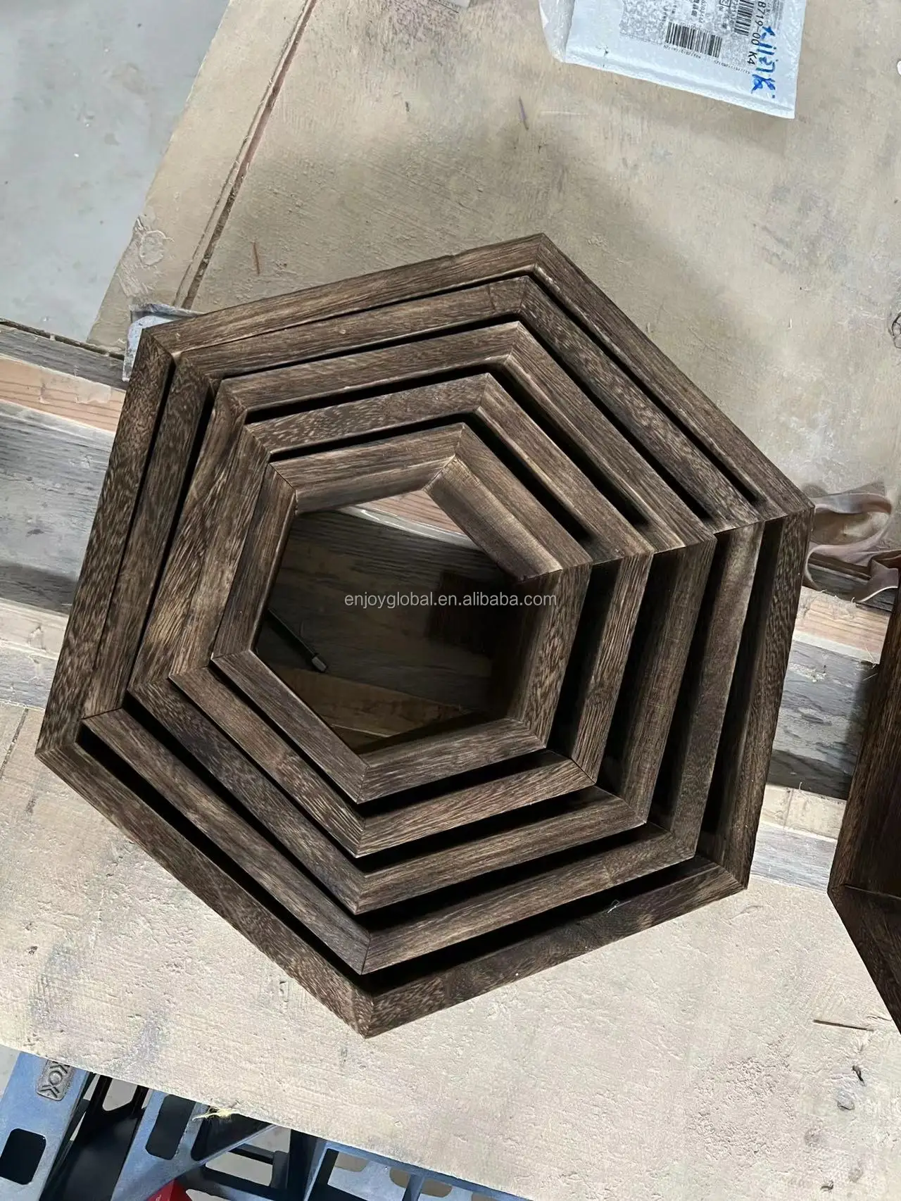 Professional Supply Hexagonal Floating Shelves Wall Mounted Shelf Set ...