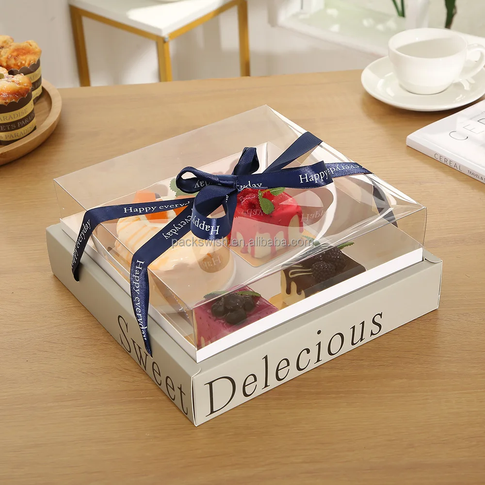 Mini Slice Cake Pastry Takeaway Treat Box Golden Tray Hotel Afternoon ...