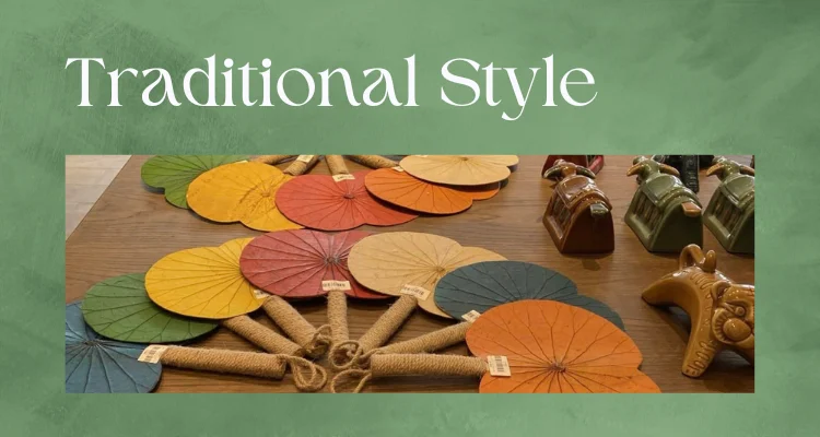 Lotus Leaf Hand Fan - Elegant Bamboo Craft Decoration, Perfect for New ...