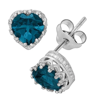 London Blue Topaz Sterling Silver Heart Earrings Expressive Fine ...