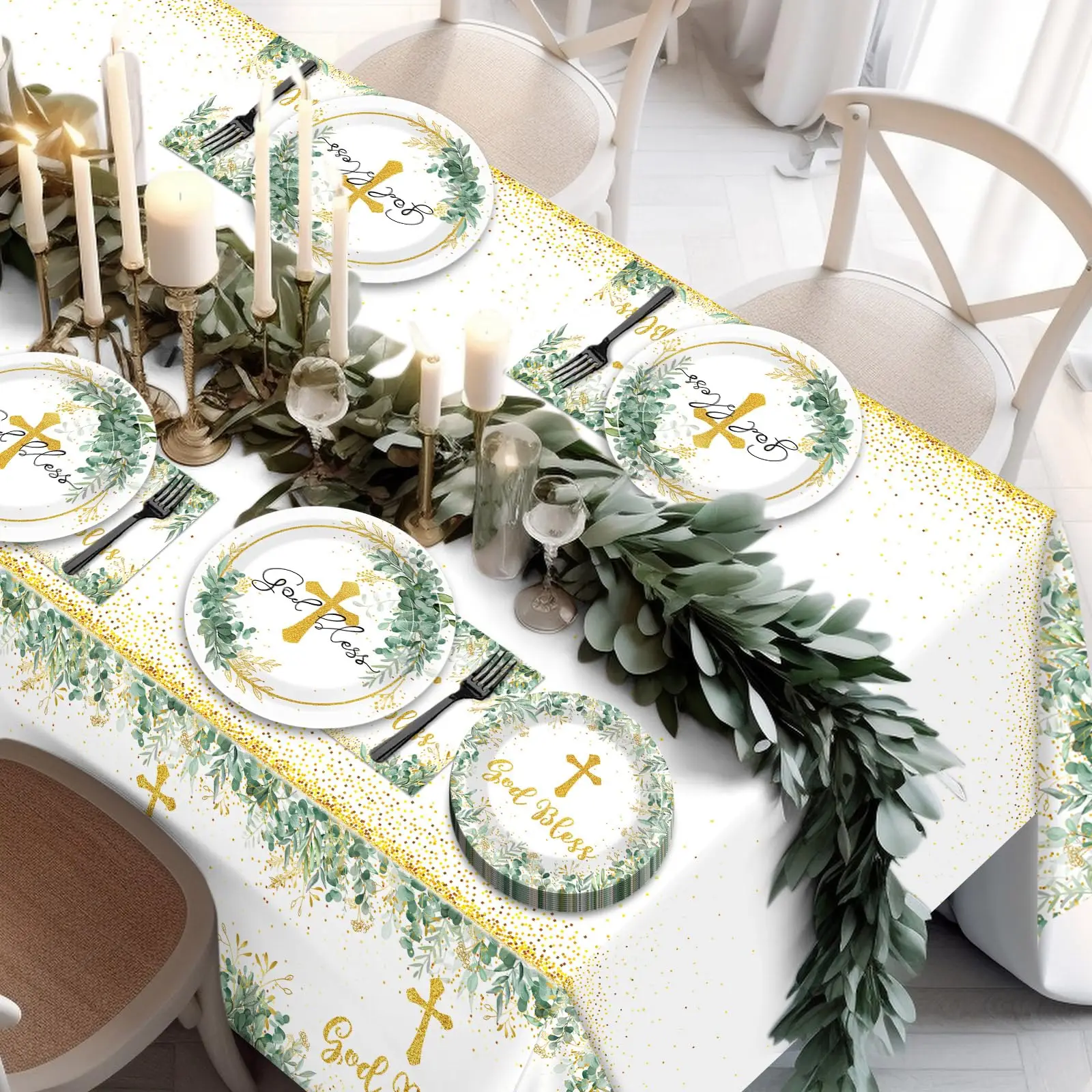 White Cross Theme Christening Baptism Party Decorations Sacrament ...