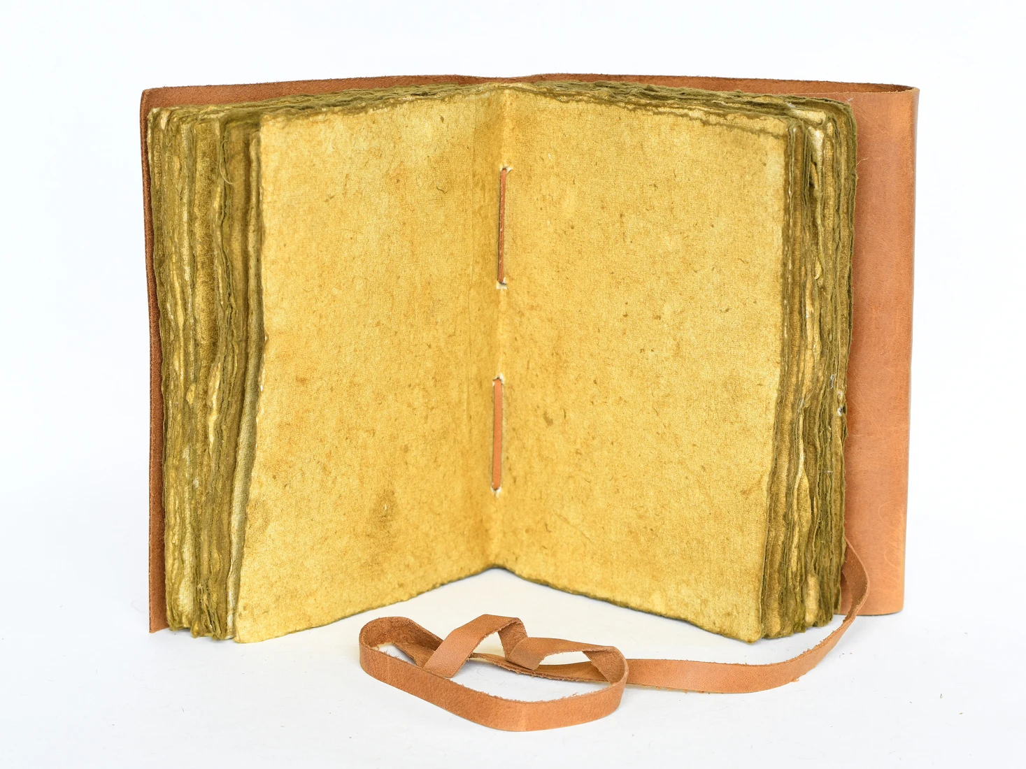 Handmade Antique Deckle Edge Paper - Leather Sketchbook - Book Of ...