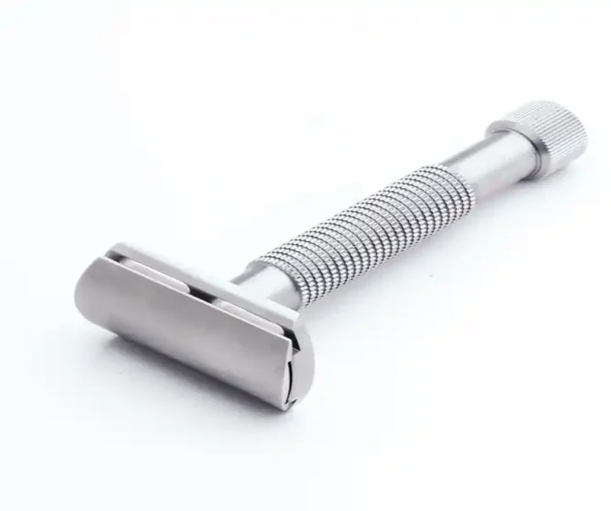 Classical Metal Safety Razor Brass Reusable Long Handle Single Edge ...