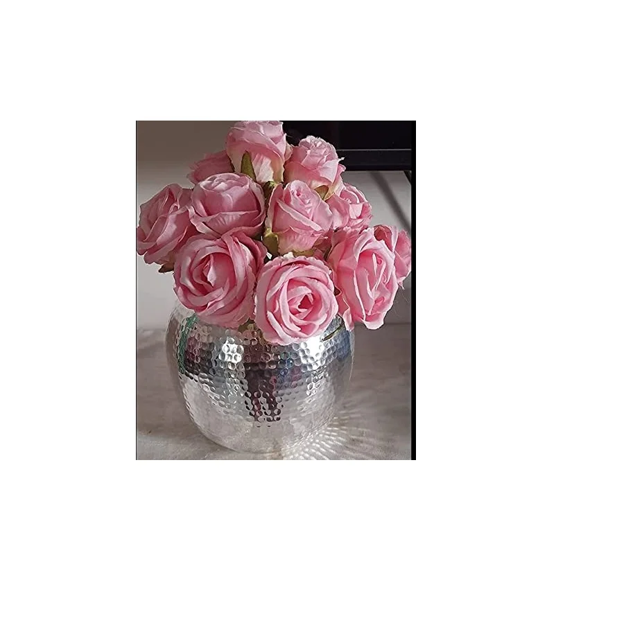 ALUMINUM GOLD & SILVER METAL VASE SHINY METAL FLOWER VASE FOR ...