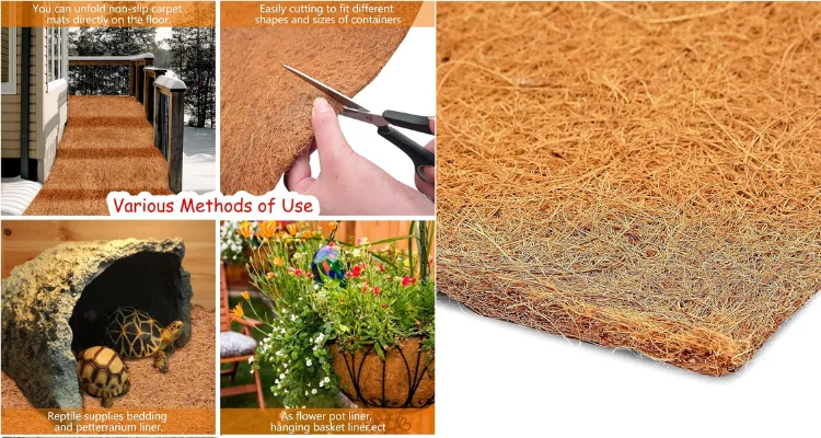 Natural Mulch Roll for Landscaping 120 X 6.3 Inch, Thick Coconut Fiber ...