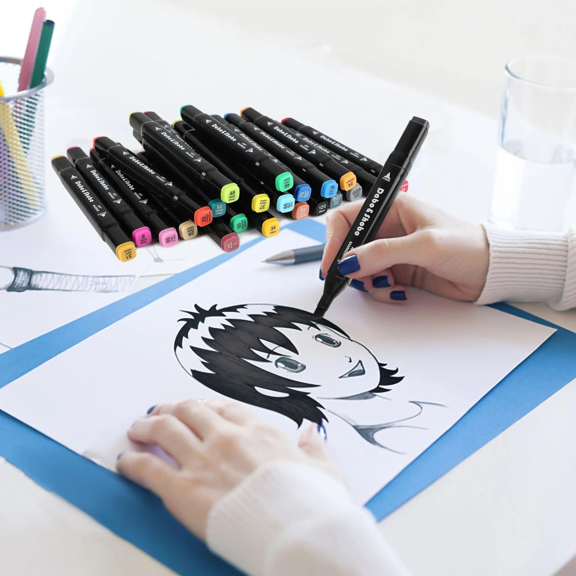 80 Colors Drawing Permanent Sketch Marker Pen Dual Tips Alcohol Art ...