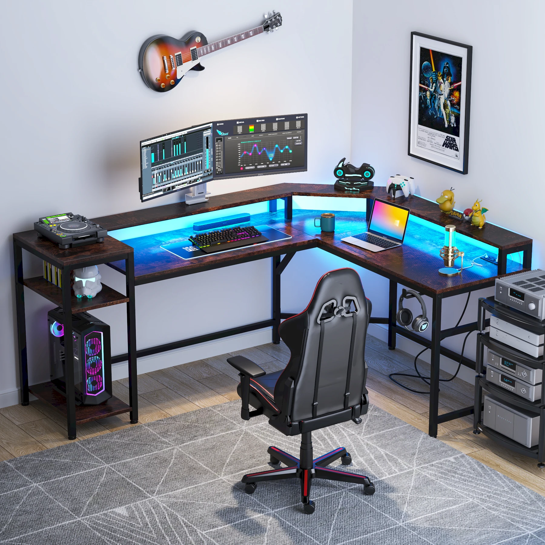 L-shaped Large Corner Desktop Computer Pc Big Workstation Gaming Desk ...