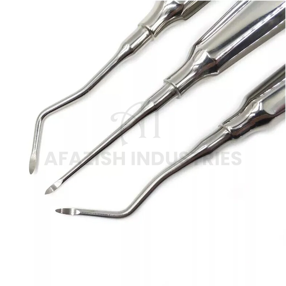 Professional Dental Root Elevator Kit Straight Curved Surgical Bone ...