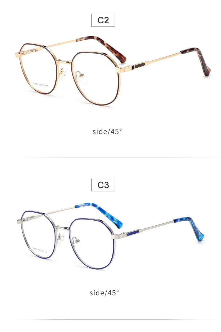 Luxury Eeyeglasses Frames Glasses Frames Without Lenses Wholesale Eyewear Glasses Metal Round