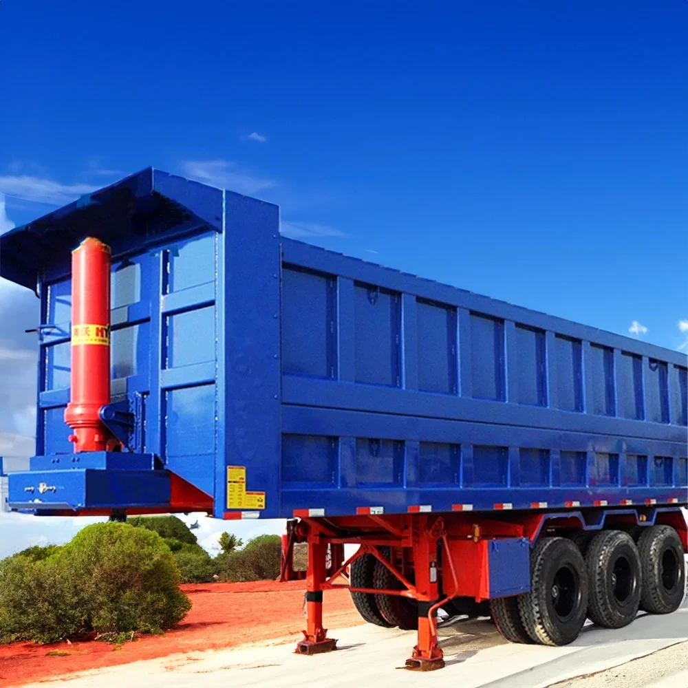 3 Axle 100t Back Flip Semitrailer Rear Dipping Semi Trailer Dumping ...