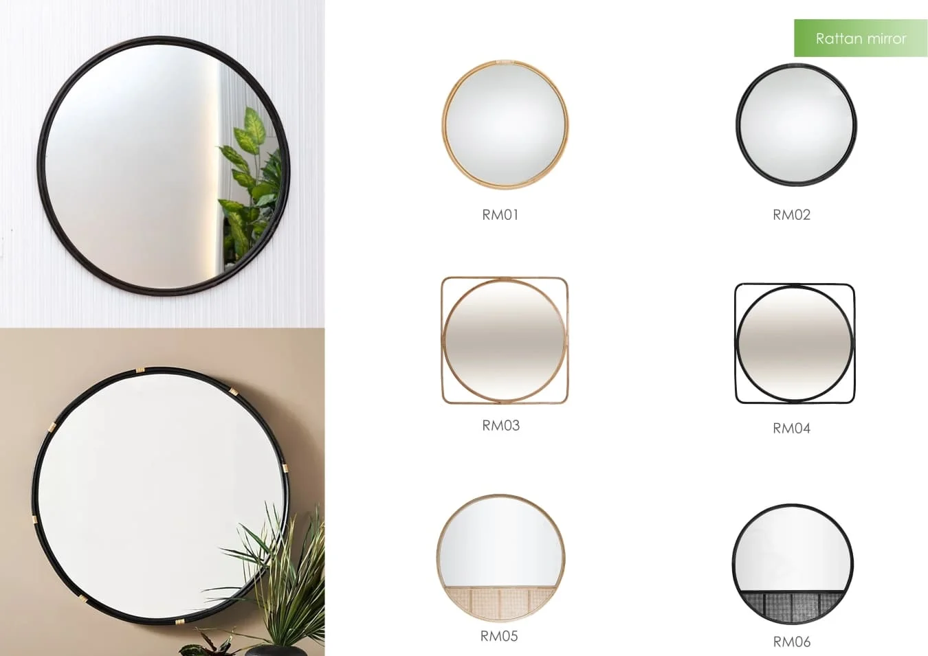 Modern Style Customized Wall Decoration Rattan Bamboo Mirrors Frames ...