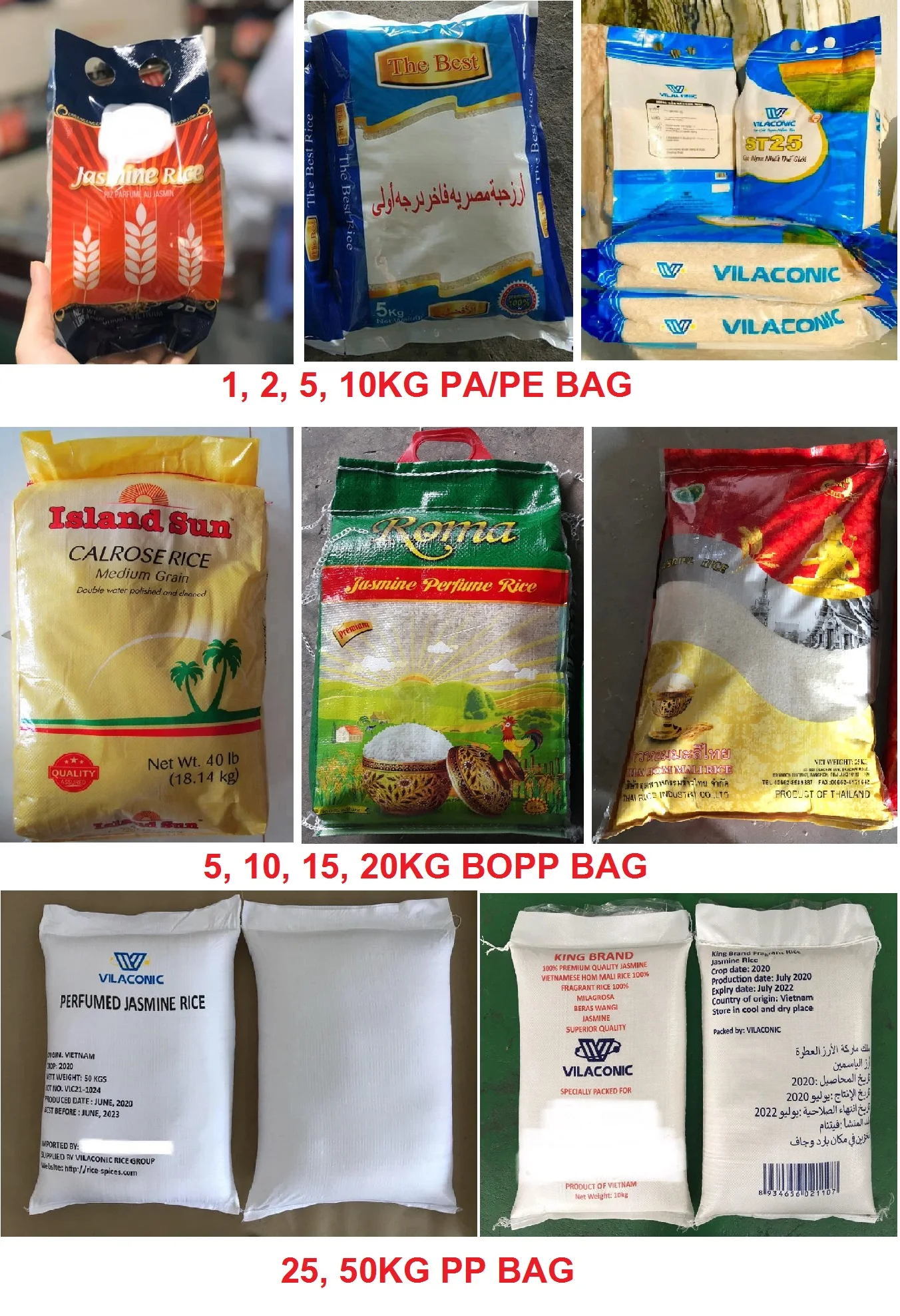 Wholesale Rice 25kg Rice For Pilaf Super Jasmine Fragrant Rice 5% ...