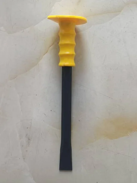 Premium Quality 10" Flat & Pointed Steel Stone Chisel with Rubber ...