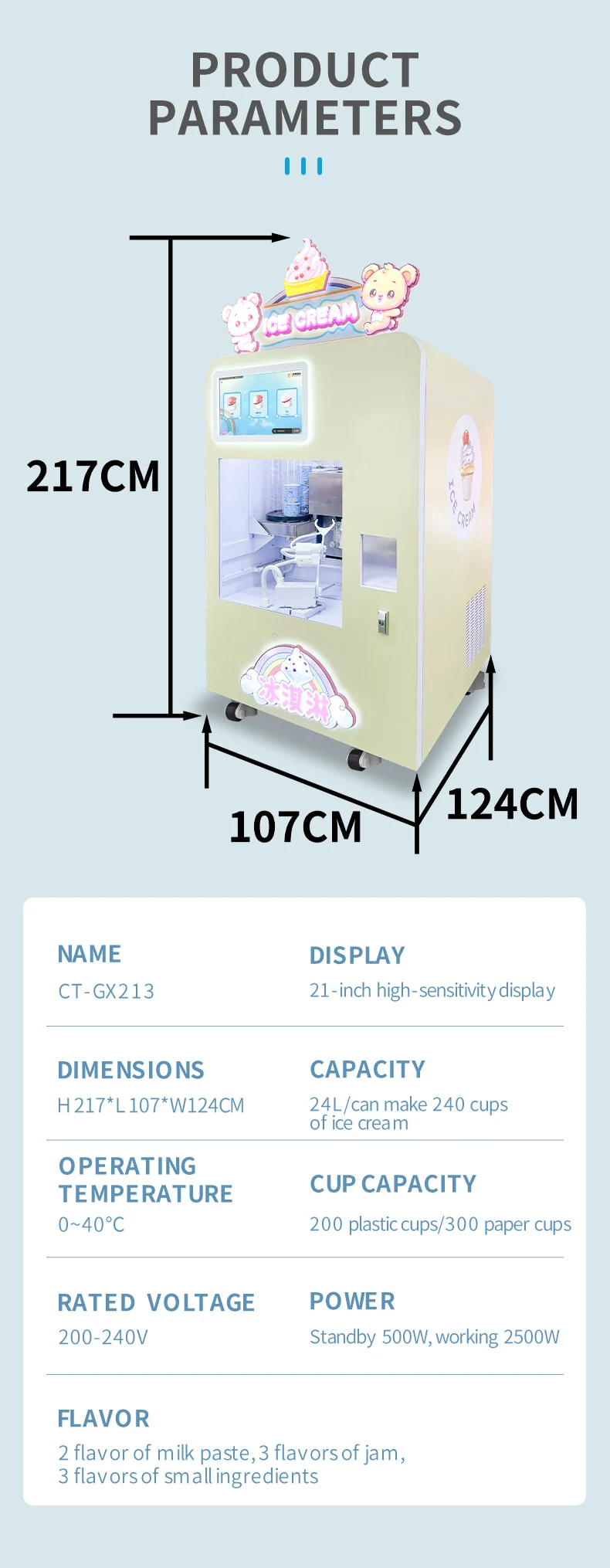 2024 Red Rabbit Ice Cream Vending Machine - Automatic & Intelligent