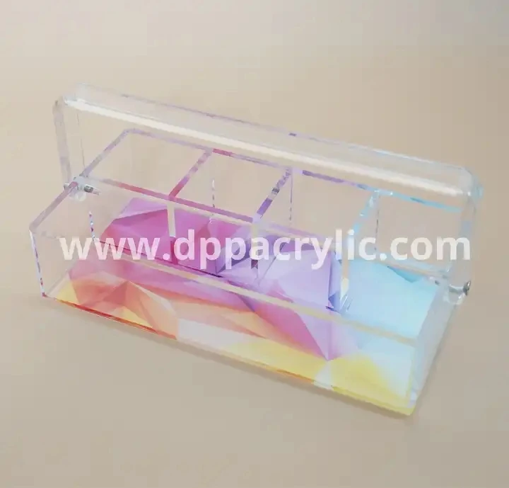 Wholesale Rectangle Clear Acrylic Tray Acrylic Organizer Tray Colorful ...