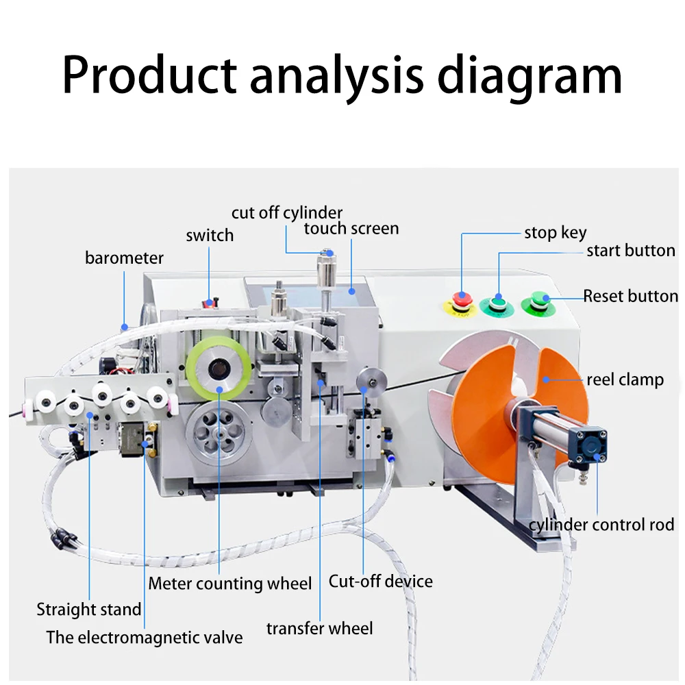 Semi-automatic Cable Cutting Coiling Tying Bundle With Meter Counting Wire Cable Cutting Winding ...