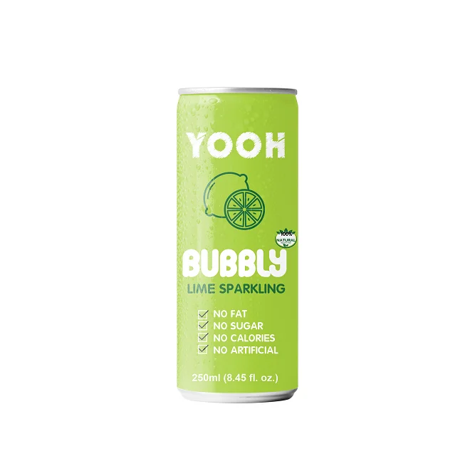 Sparkling Lime Fruit Juice Drink Bubble Carbonated Soft Drinks Canned 250ml Oem/odm Price For ...