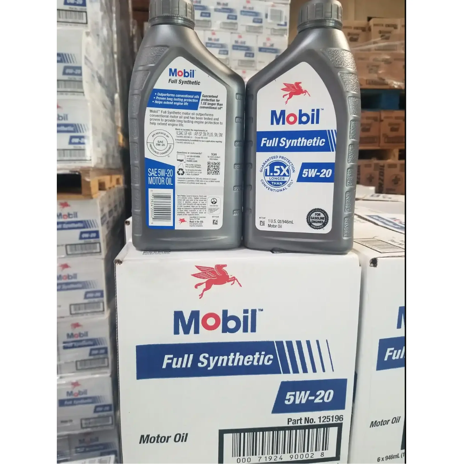 Mobil Full Synthetic 5W20 Motor Oil - 1 Quart (pack of 6)