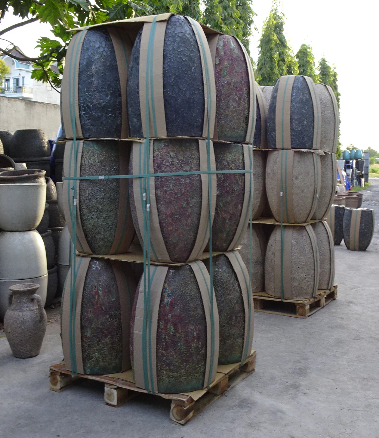 Giant Factory Light Atlantis Urn Glazed Ceramic Clay Planters Pottery ...