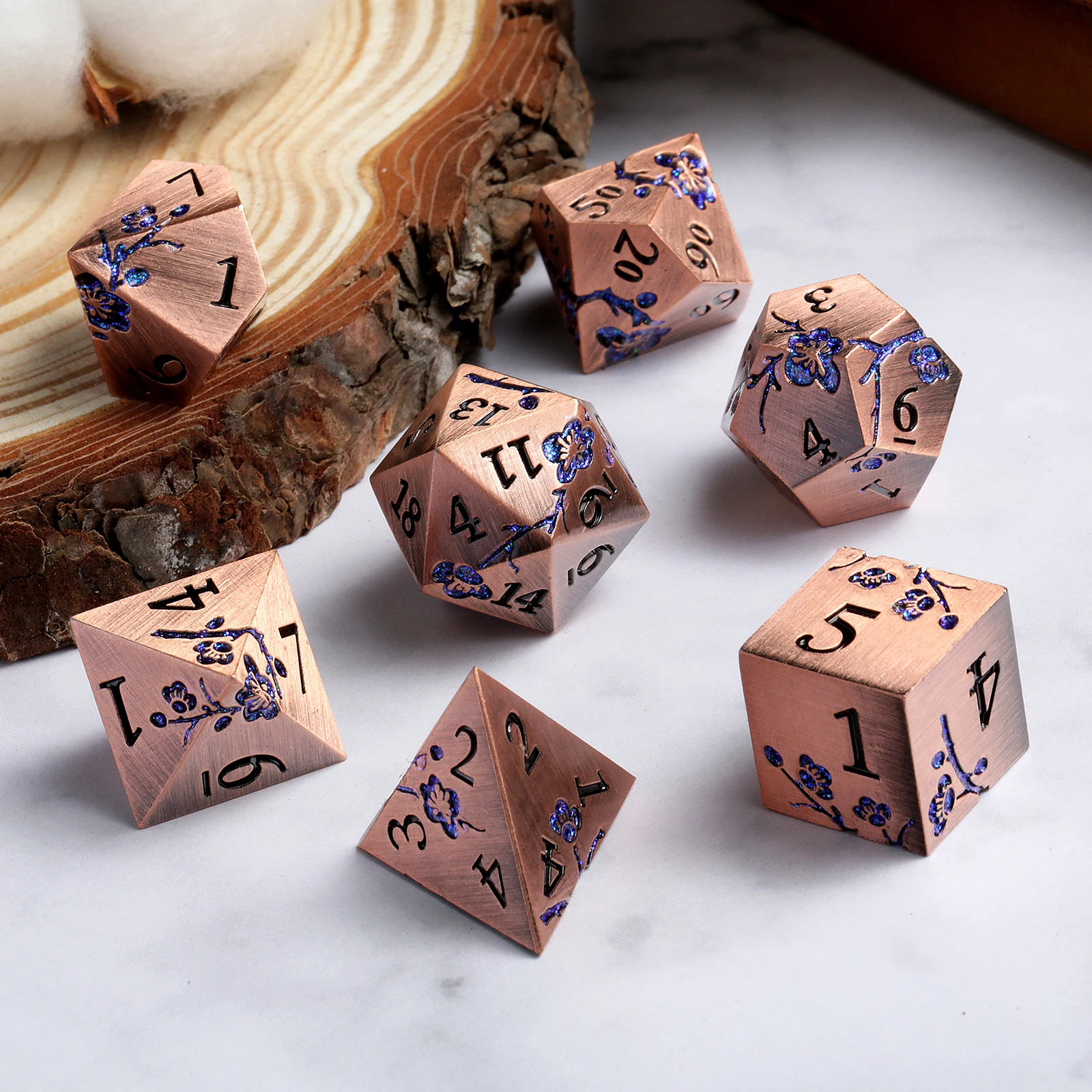 Custom Metal Dice Set for DND Games - Polyhedral & Stylish