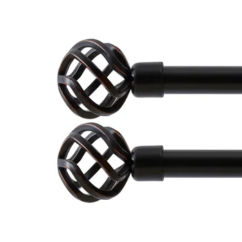 Black Color Decorative Curtain Rail Sustainable Metallic Curtain Rod ...