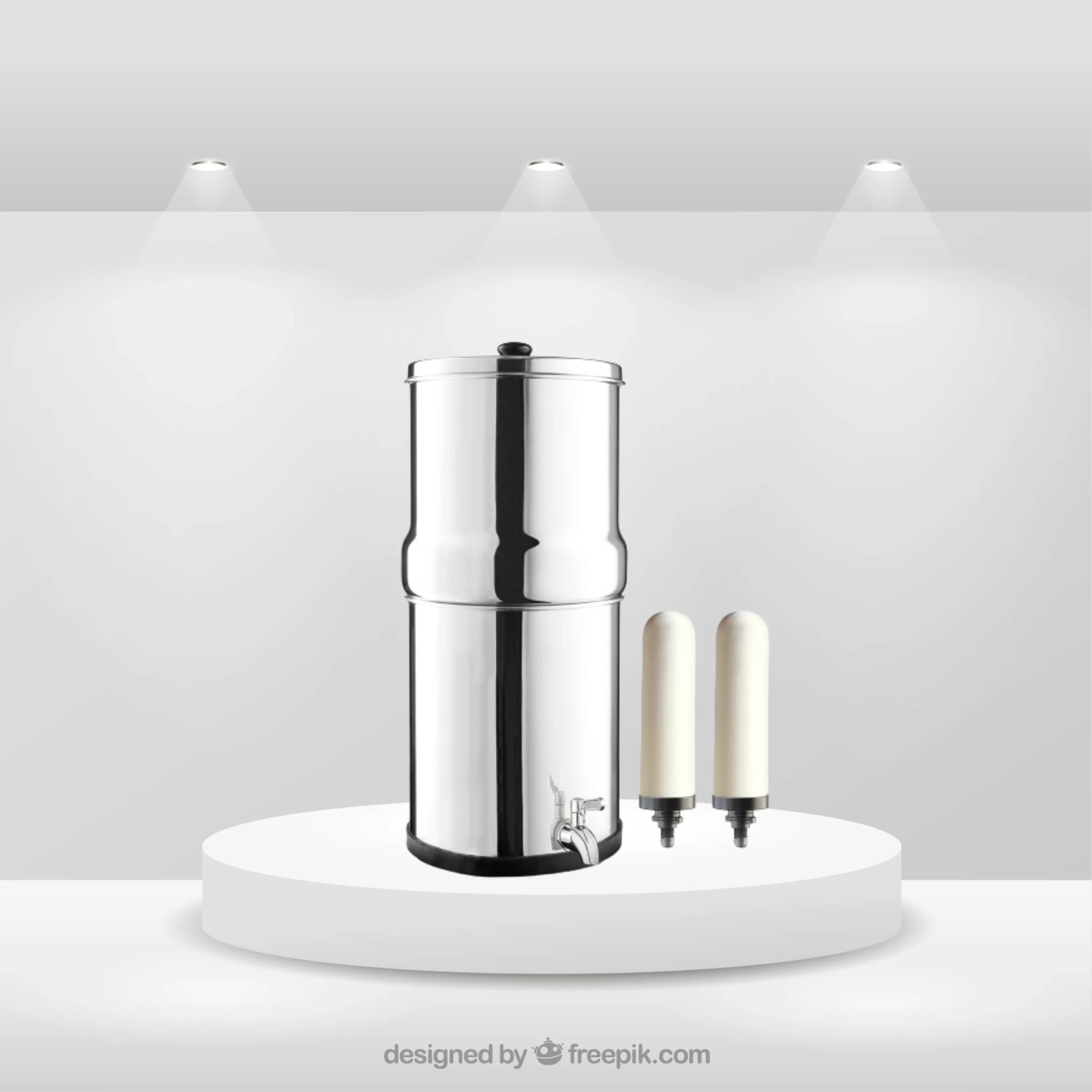 8-litre Stainless Steel 304 Grade Gravity Water Filter With Ceramic ...