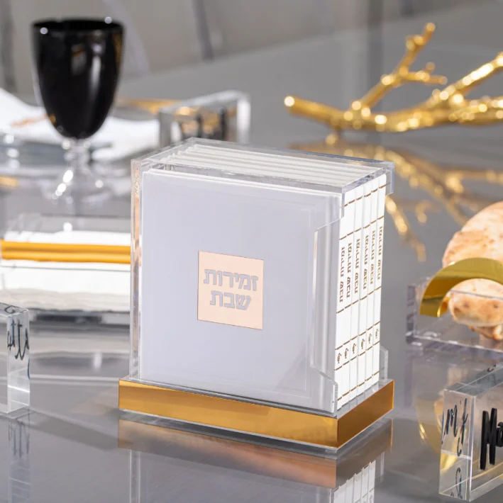 6x6" Clear Lucite Bencher Holder Zemiros Mirror Base For Judaica Prayer ...