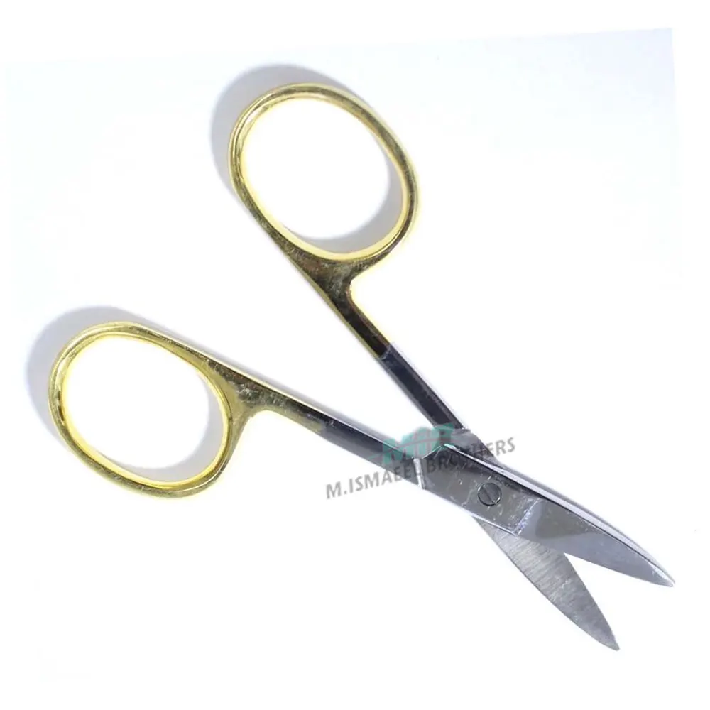 Stainless Steel Extra Fine Point Manicure Nail Scissors Curved Cuticle ...