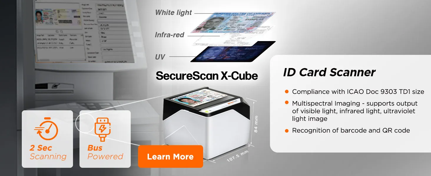 Plustek ID Card Scanner - Efficient Automatic Duplex Reader