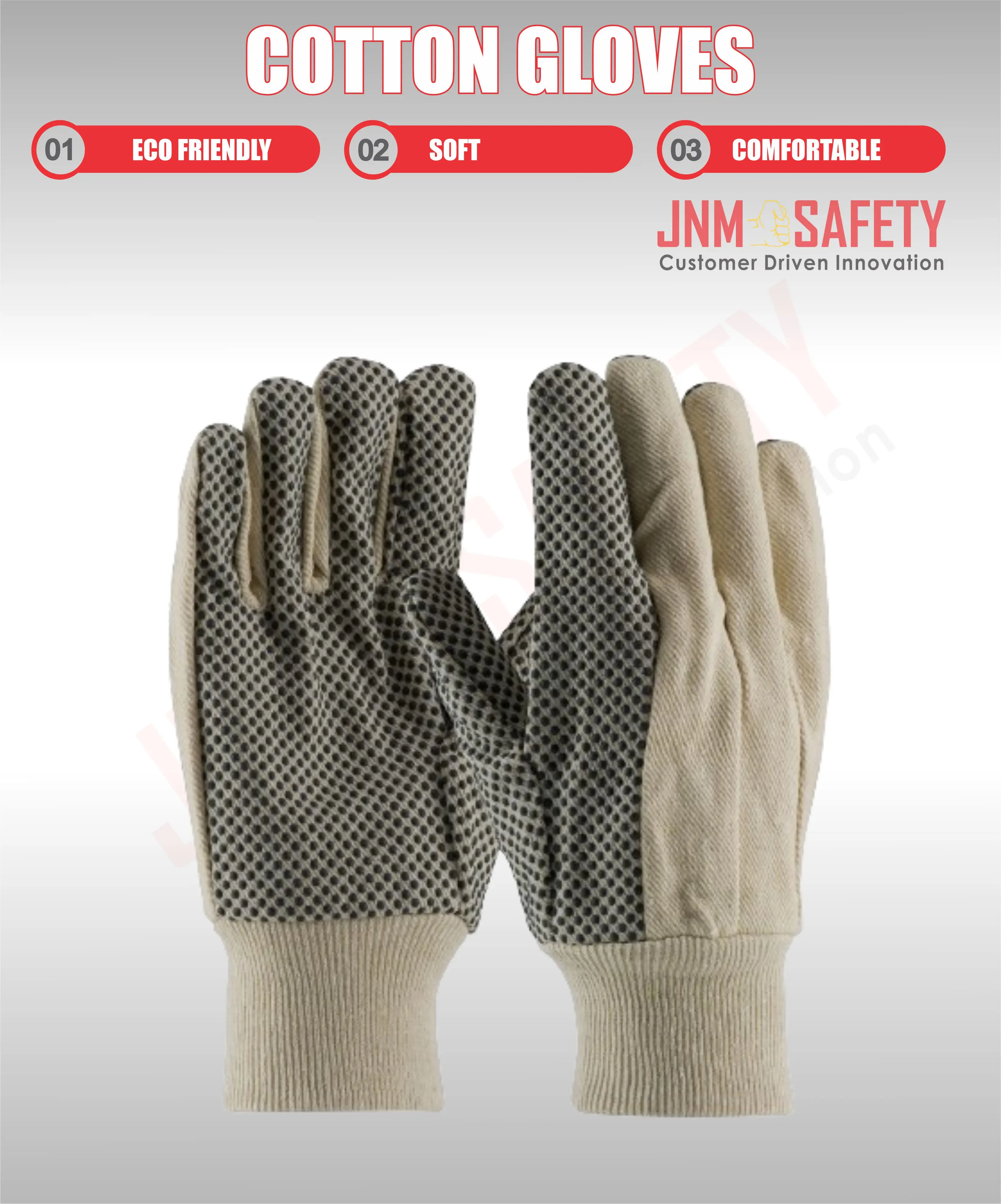 Reinforced Pvc Dot Cotton Fabric Gloves Industrial Safety Anti Smash ...