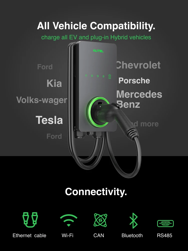 Autel Ocpp EVSE Home Ev Charger - 11kw, IP65, Wifi & Bluetooth