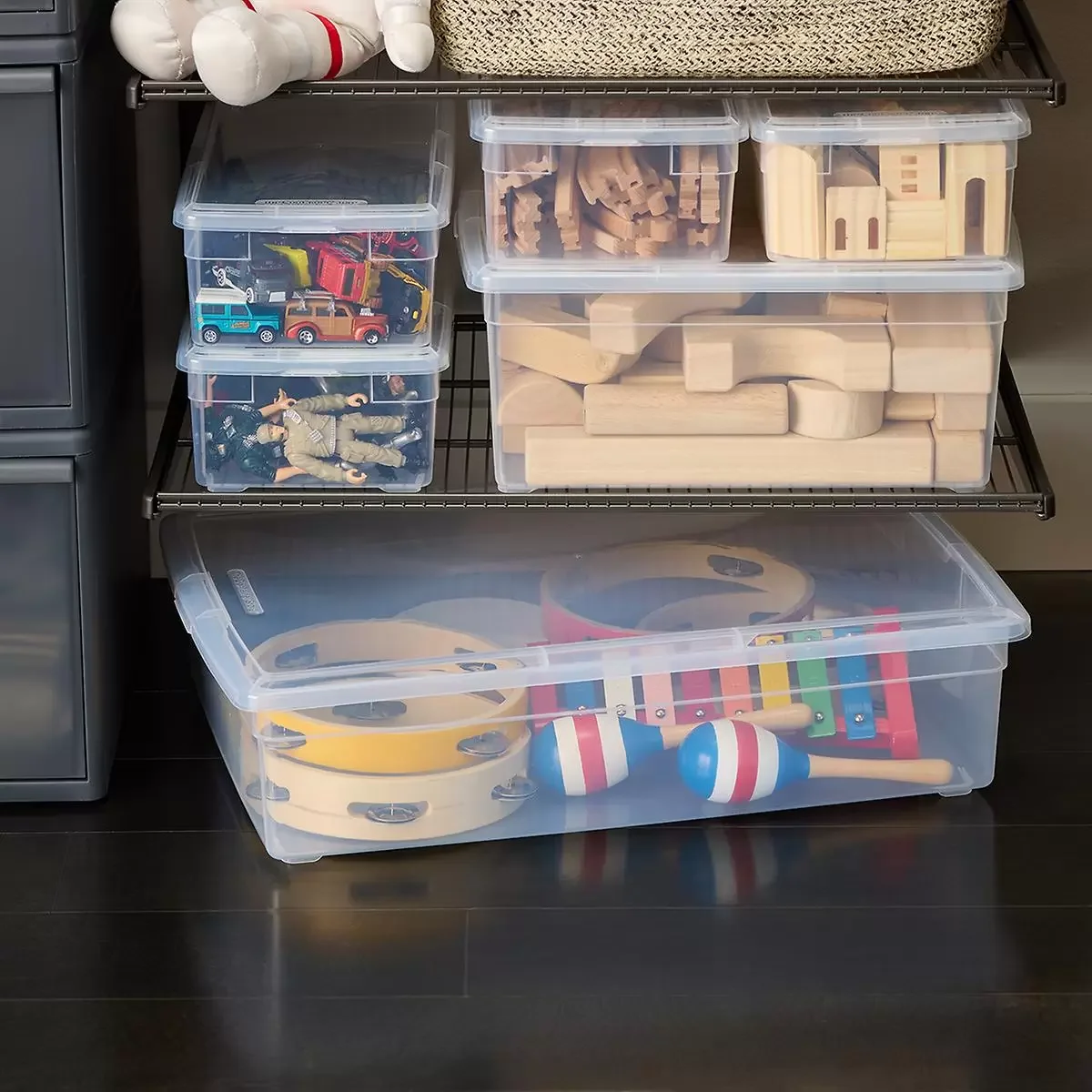 Modern Design Transparent Plastic Storage Box With Lid Rectangle Shape ...