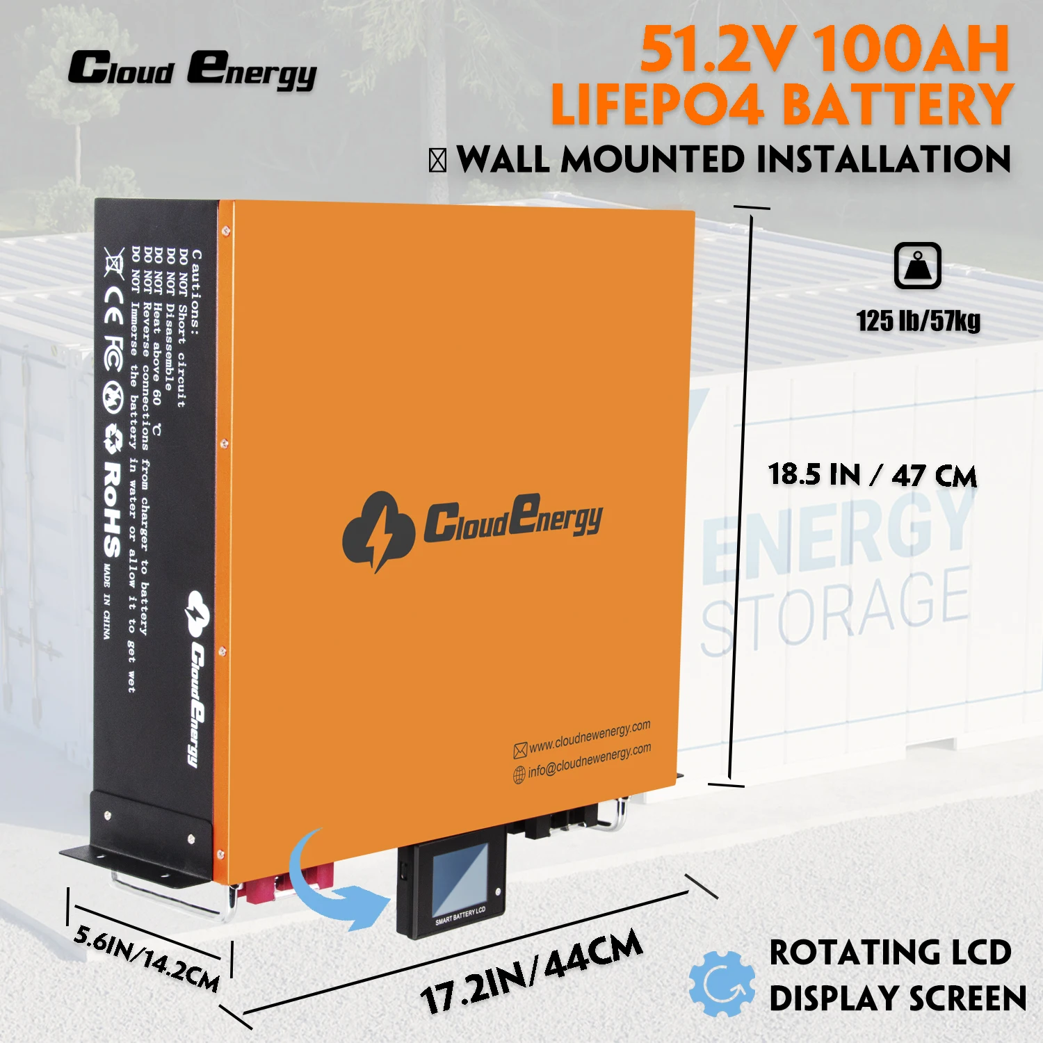 Cloud Energy 48v 100ah Lifepo4 Battery Pack for Home Storage