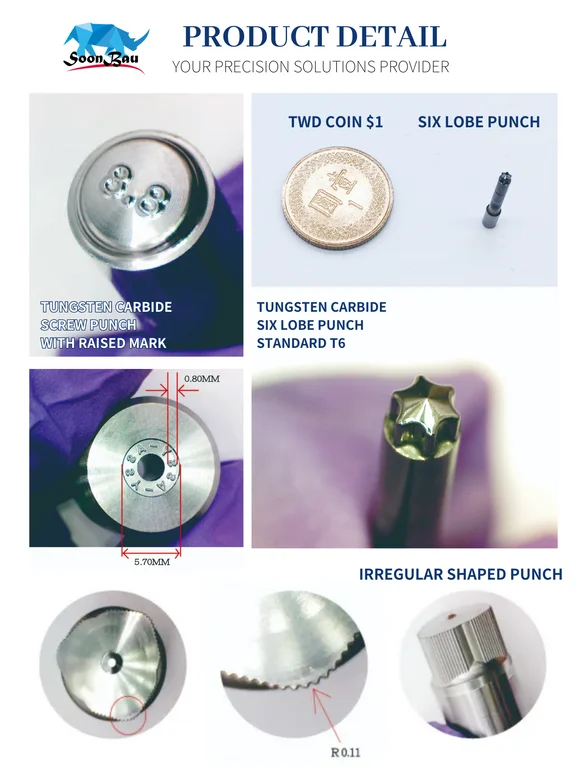 Taiwan SoonBau Brand Customized Irregular Shaped Punch and Die with M42 ...