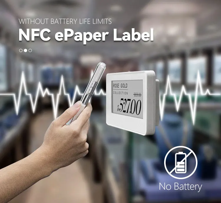 Nfc Shop Display Label Esl Nfc Power Ios Epaper E-ink Electronic Shelf ...