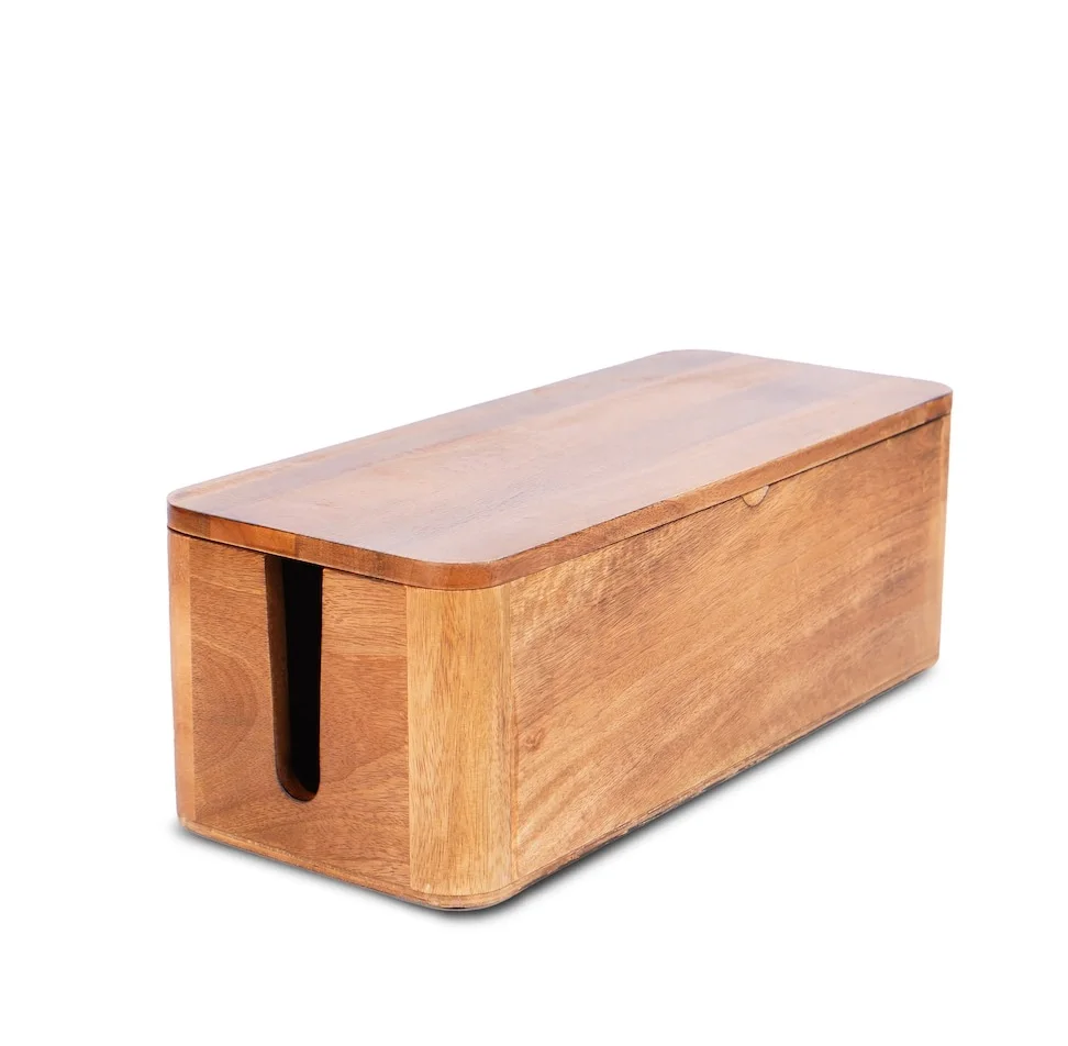 Wood Cable Management Box Perfect Cord Hider Organizer For Home Game ...