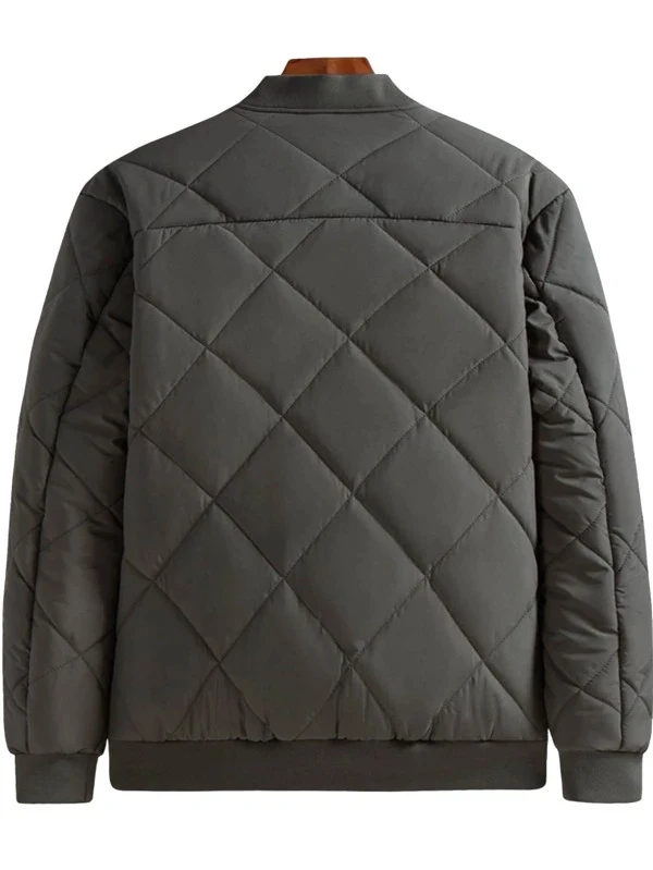 Wholesale Men Diamond Quilted Jacket Winter Solid Color Softshell ...