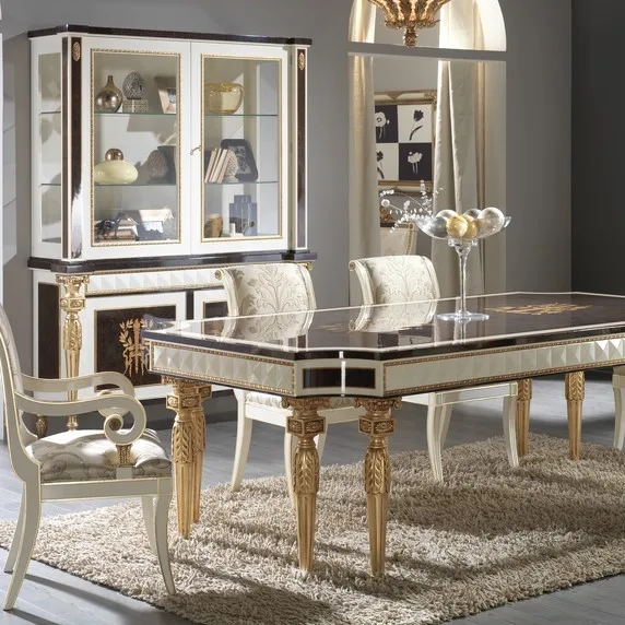Luxury European Style Elegant Dining Room Furniture Wooden Dining Set ...