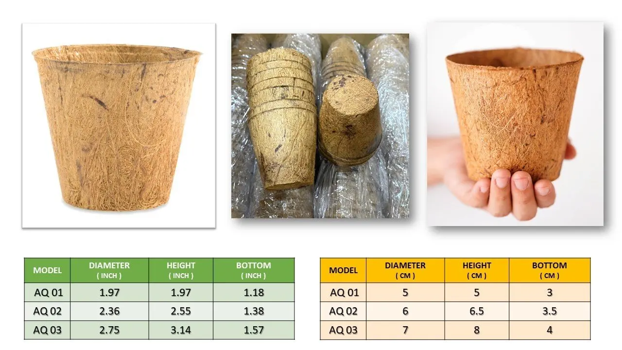 Eco-friendly Cocopeat Coir Fiber Pots For Gardening Farming Cheap Price ...
