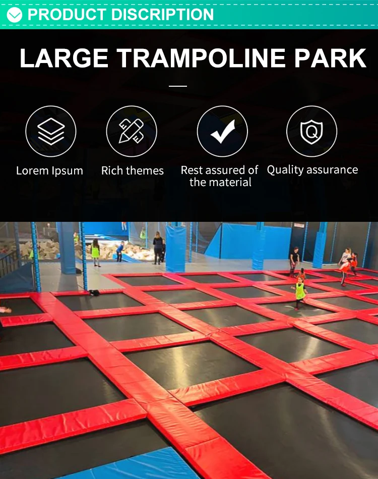 Customized Kids Jumping Bungee Square Fitness Adult Indoor Trampoline Park With Playground ...