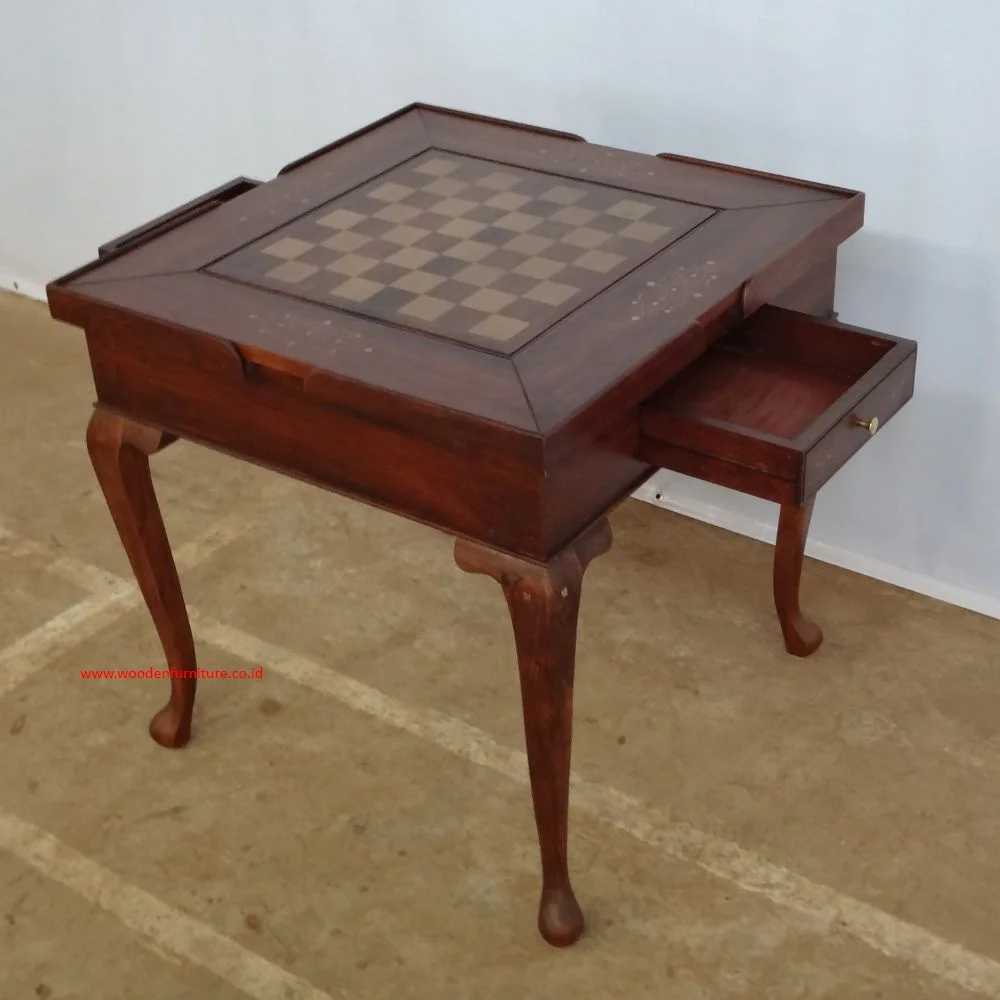 Antique Game Table Classic Chess Table With Hand Painted In Gold Color ...