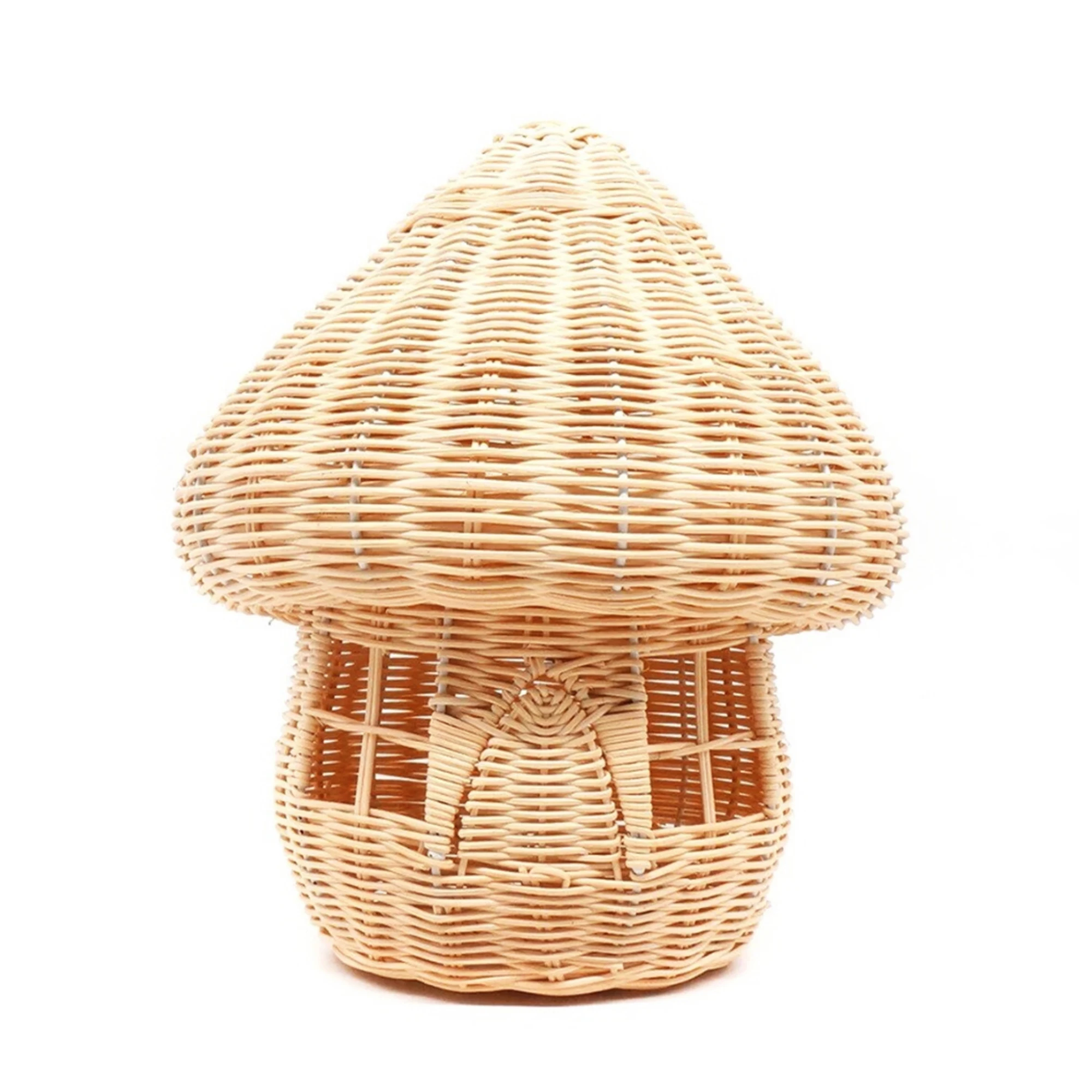 Handmade Woven Rattan House Shaped Basket Cute Desktop Storage Ornament ...