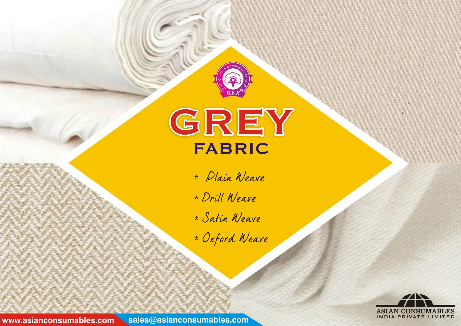 100% Cotton Open End Grey Fabric 20s Count Yarn 60 Warp and 60 Weft ...