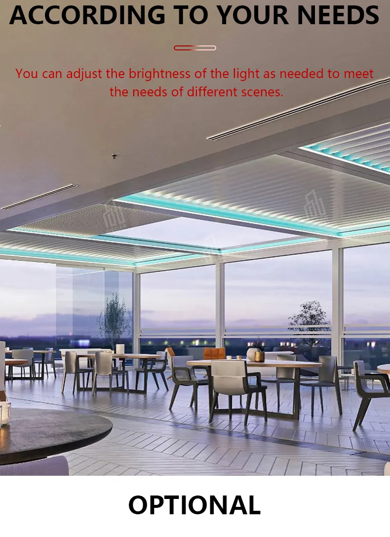 Motorized Automatic Retractable Louvers for Outdoor Pergolas