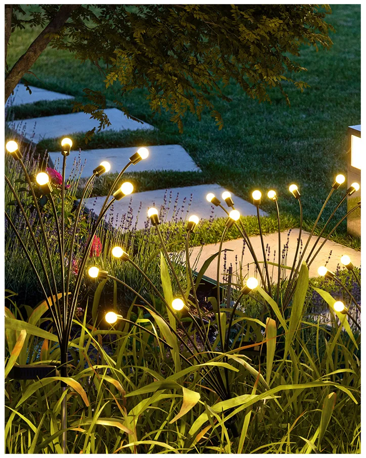 Powered Solar Path Landscape Pathway Firefly Lamp Garden Light ...