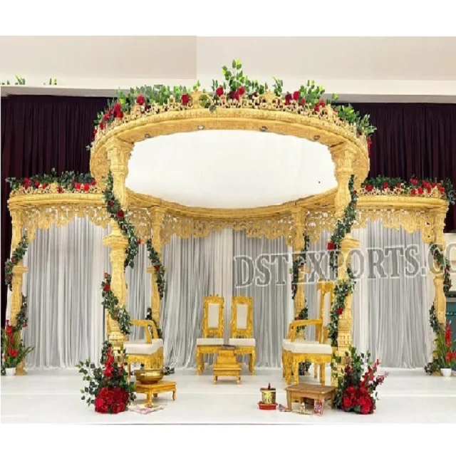 Fusion Wedding Wooden Look Frp Round Mandap Vintage Wedding Wooden Look ...